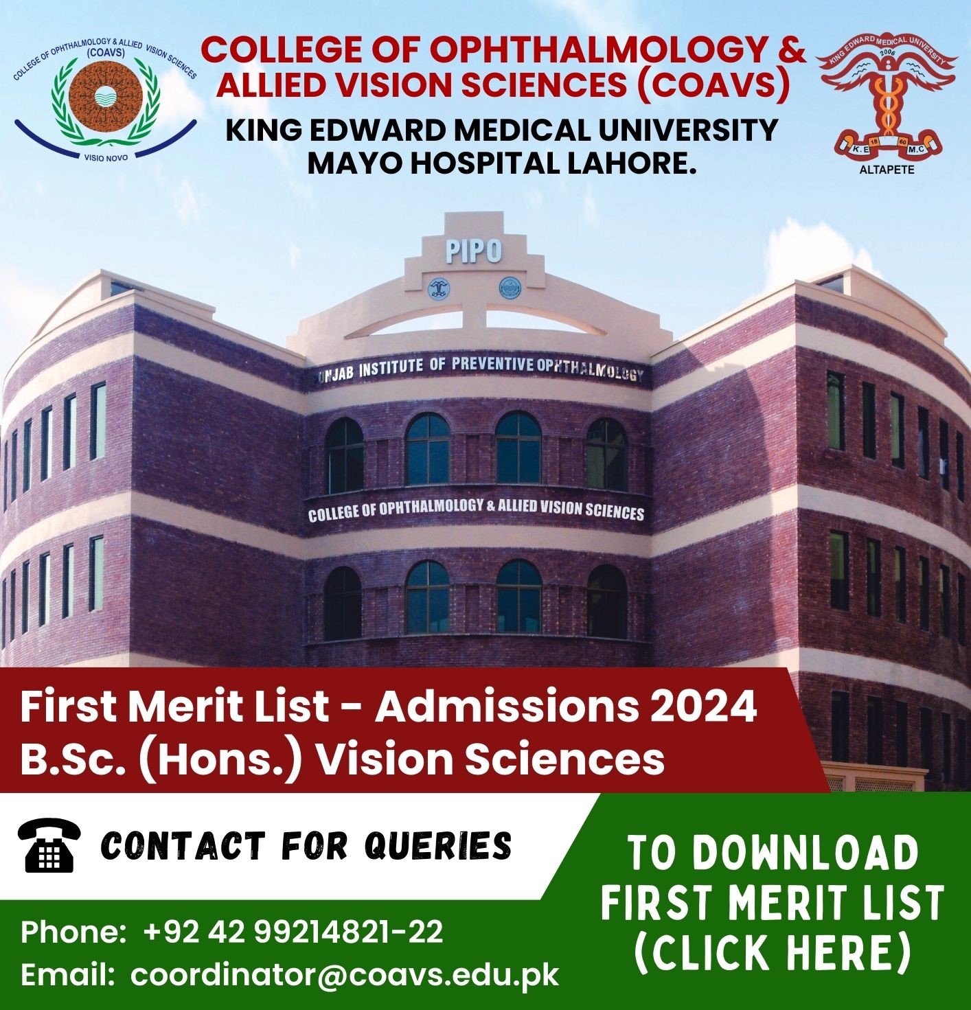 College of Ophthalmology & Allied Vision Sciences - Coavs